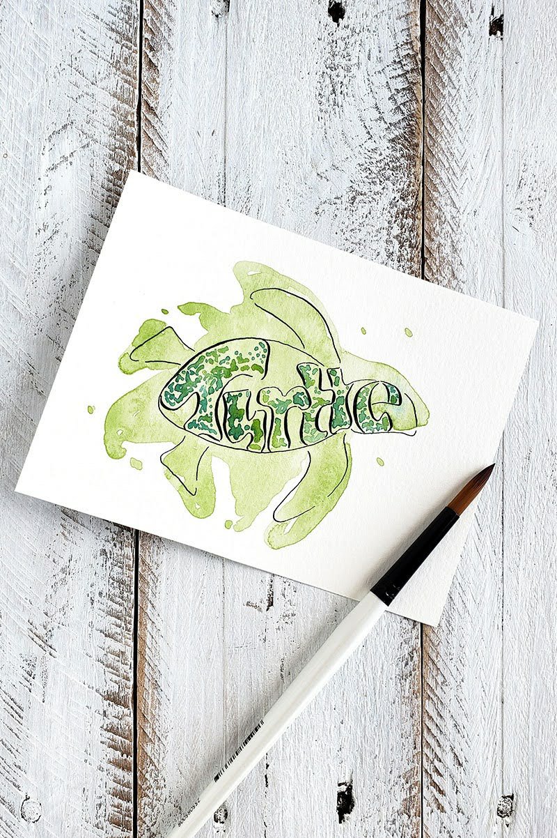 Draw with Words - Turtle Lettering - The Painted Pen