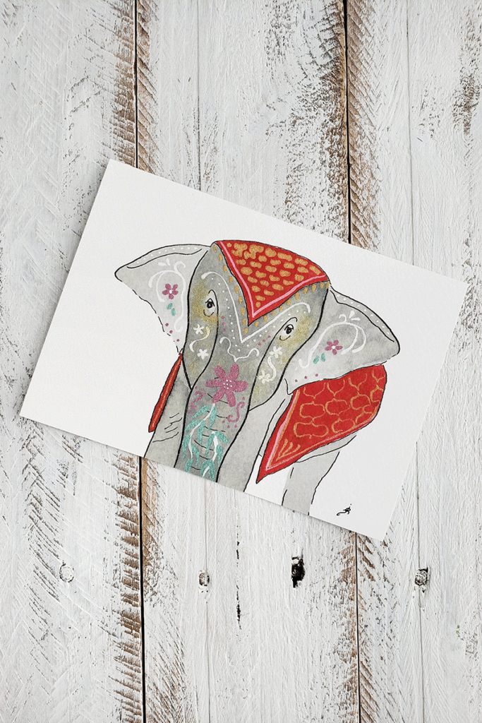 Decorated Elephant by Joanne Groff at The Painted Pen The Painted Pen