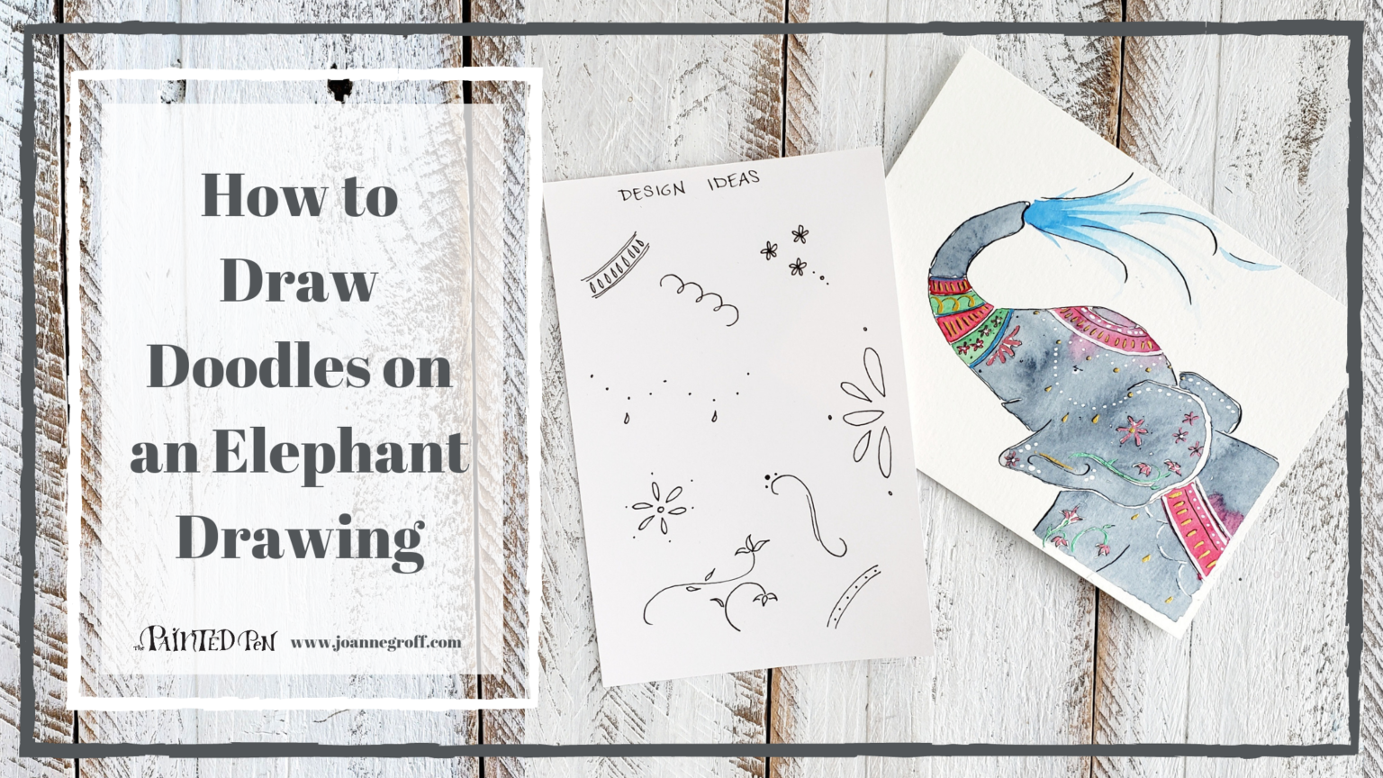 How to Draw Doodles on an Elephant Drawing - The Painted Pen
