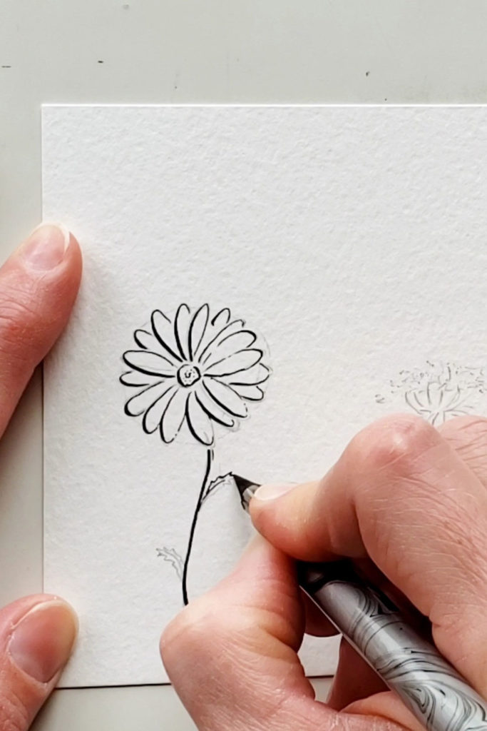 How to Draw 3 Flowers with Watercolor Backgrounds - The Painted Pen