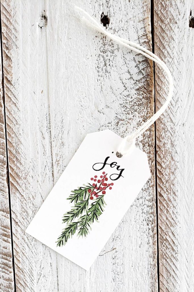 Pine and Holly Gift Tags - The Painted Pen