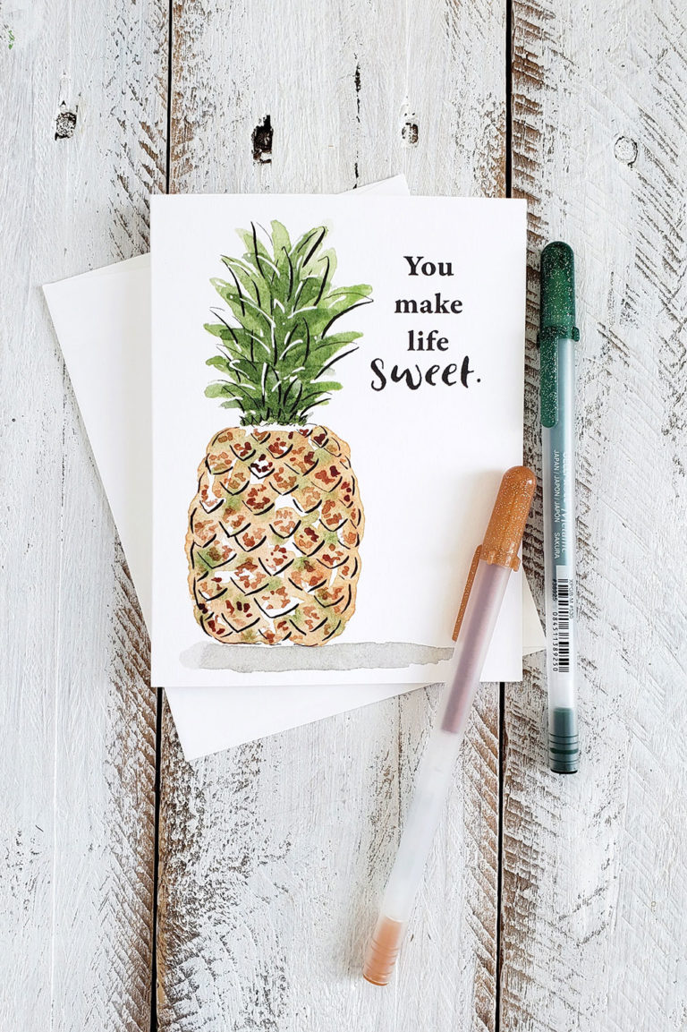Pineapple You Make Life Sweet Greeting Card - The Painted Pen