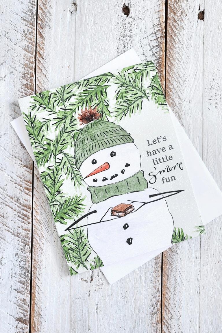 S'more Fun Snowman Greeting Card - The Painted Pen