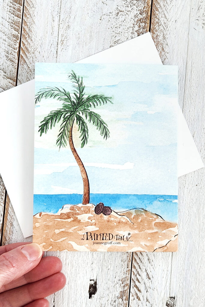 Palm Tree Card - The Painted Pen