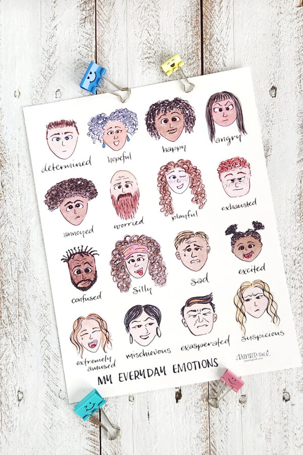 My Everyday Emotions Feeling Face Chart - Printable Product - The ...